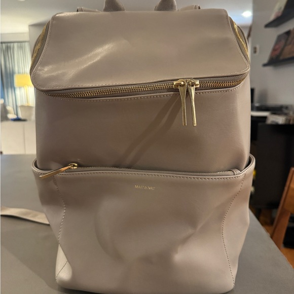 Matt & Nat | Bags | Mat Nat Dean Taupelight Grey Vegan Leather Backpack ...